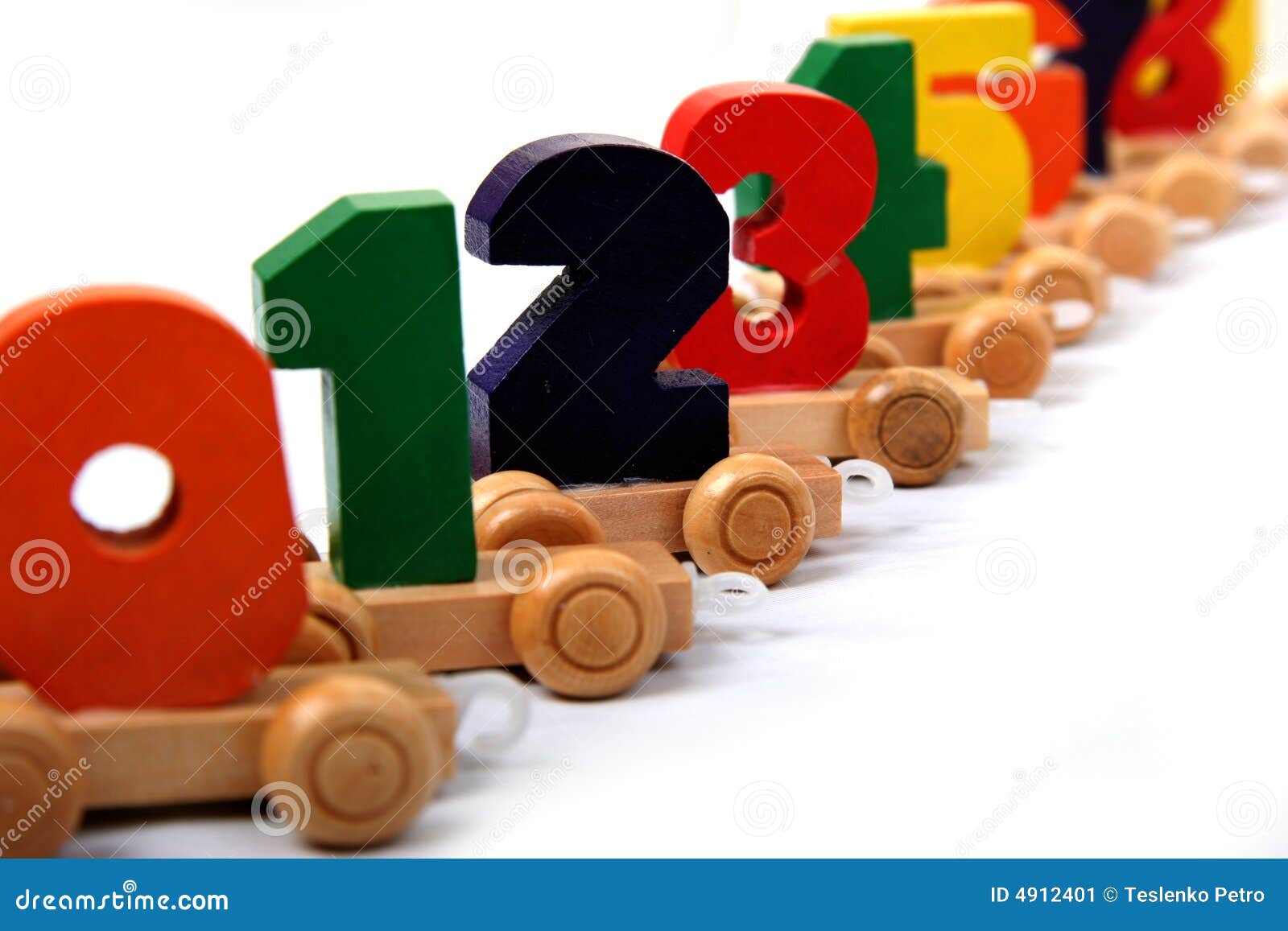 Wooden train of numbers stock image. Image of preschooler - 4912401