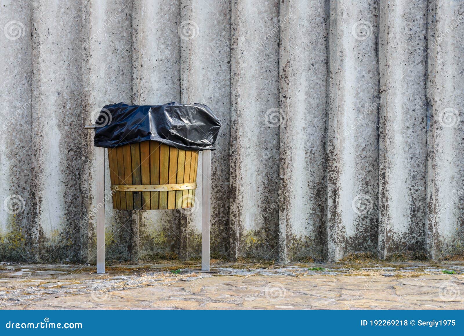 Trash Concrete Wall With Corrugated Sheet Imprint On It - Horizontal ...