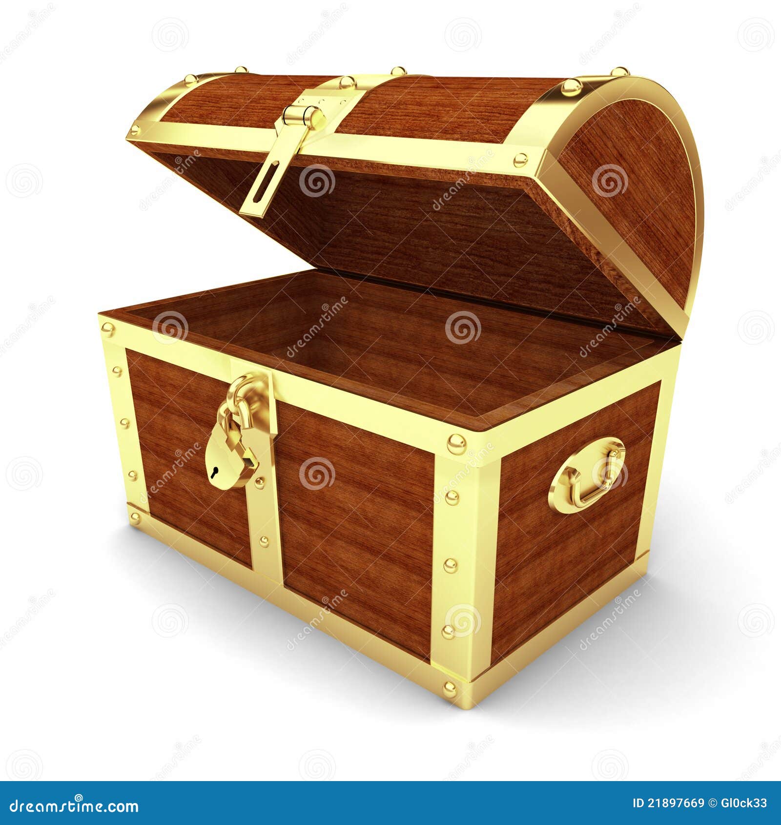 Wooden Treasure Chest With Iron Straps And Hinges Stock Photography ...
