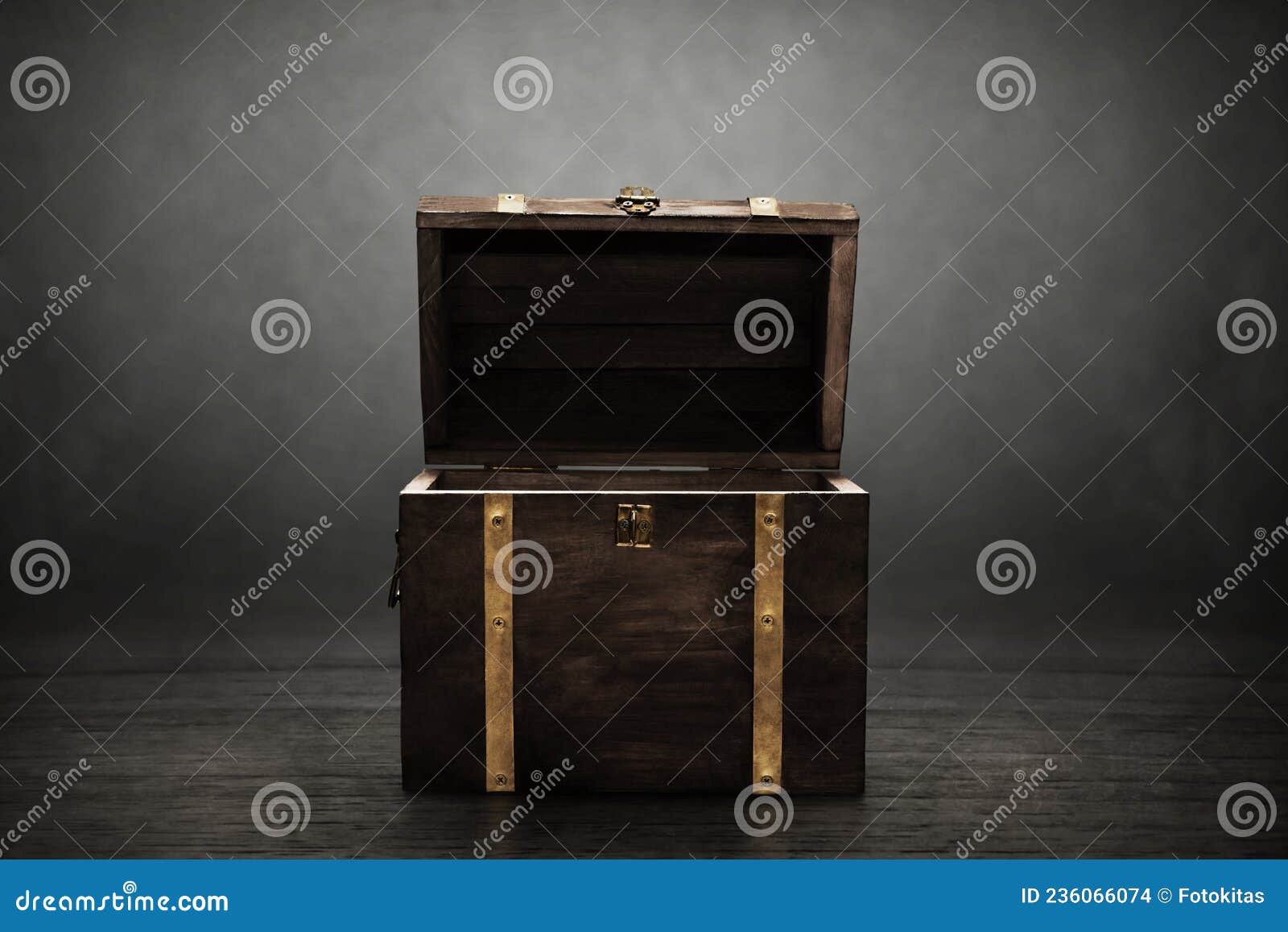 Wooden Treasure Chest on Dark Backgrounds Stock Photo - Image of chest ...