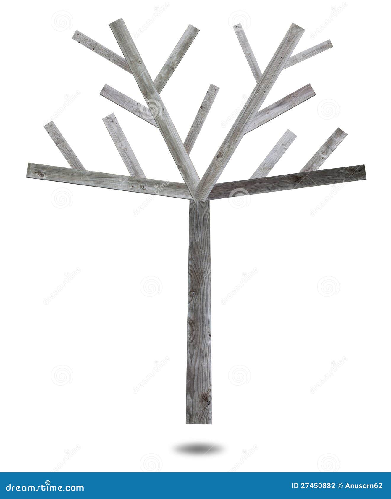 Wooden tree made of splat stock illustration. Illustration of idea ...