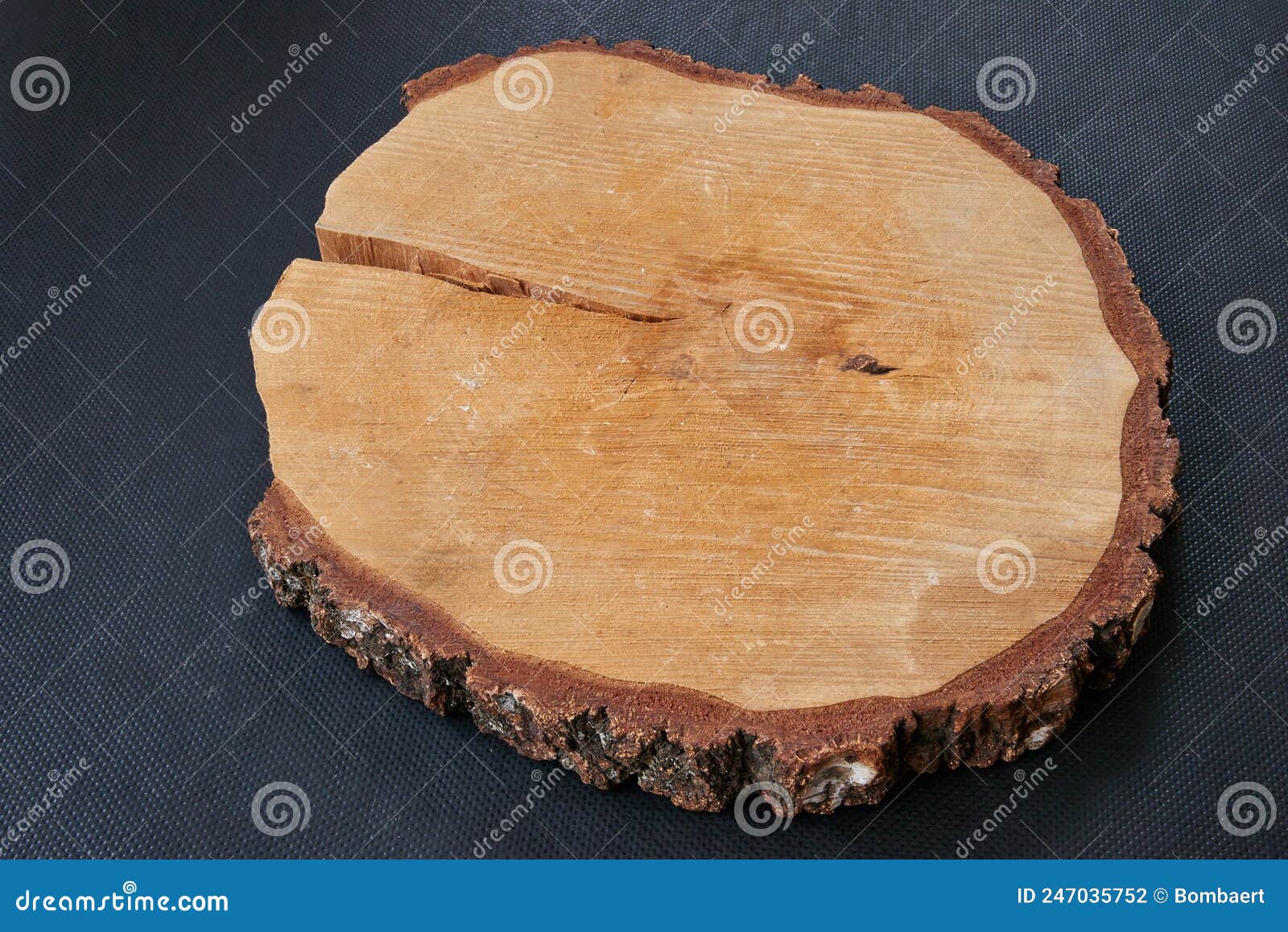 Wooden Tree Plank on Black Background Stock Photo - Image of surface ...