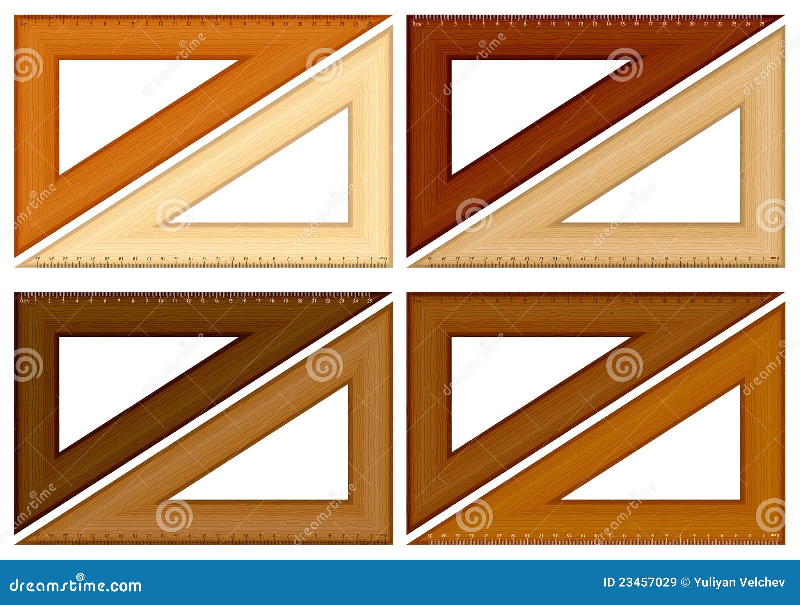 Wooden triangle ruler stock vector. Illustration of wood - 23457029