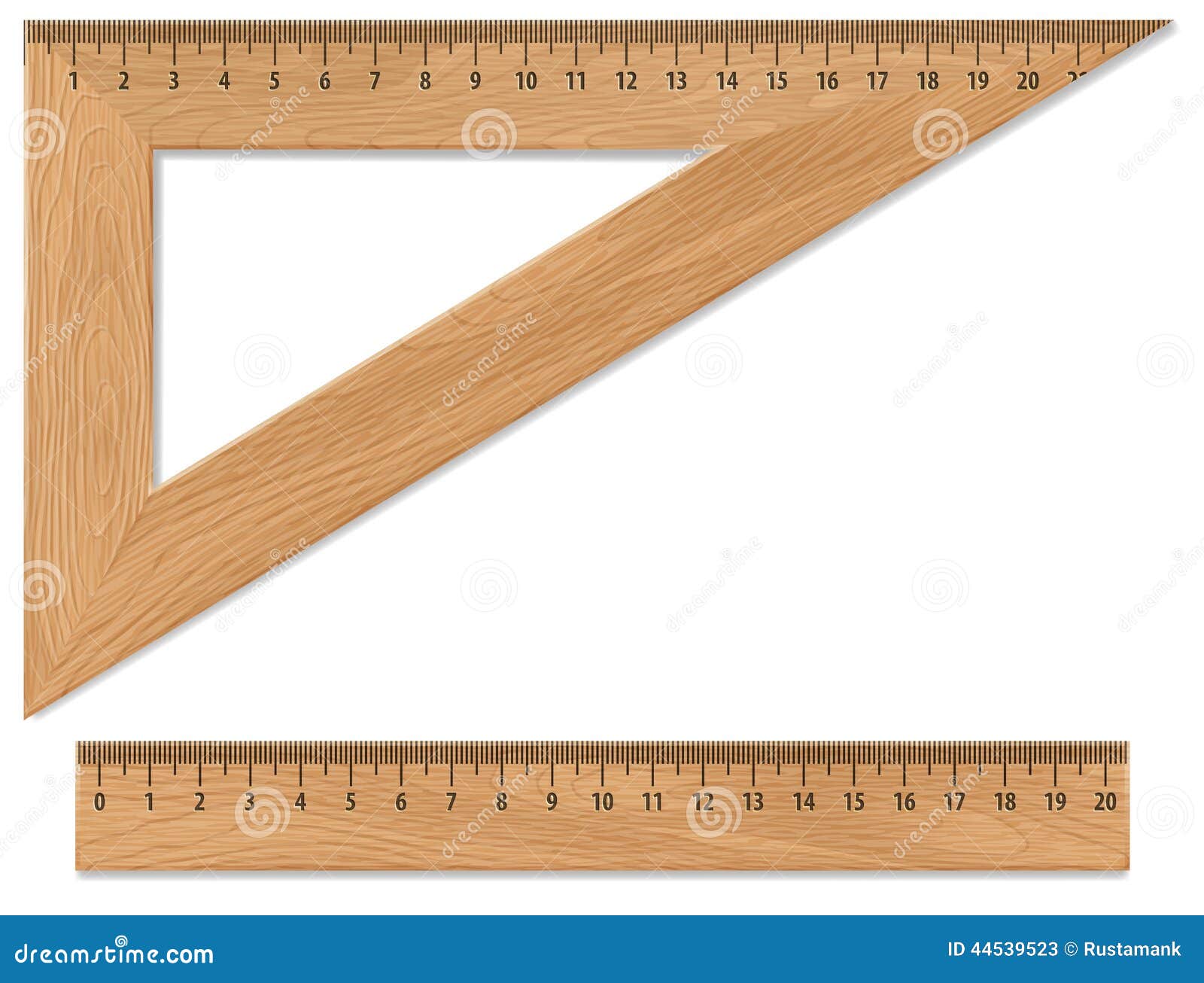 Wooden triangle and ruler stock vector. Illustration of tools - 44539523