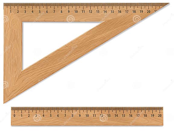 Wooden triangle and ruler stock vector. Illustration of tools - 44539523