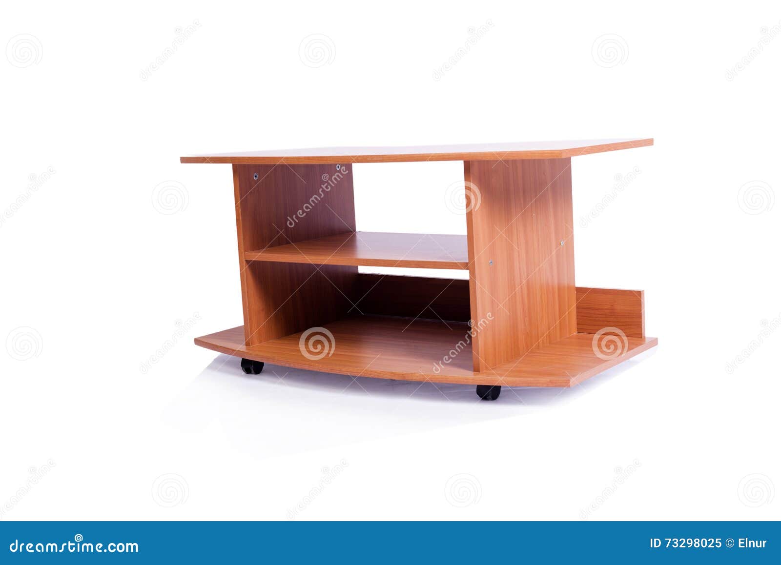 The Wooden Tv Stand Isolated on White Background Stock Image - Image of ...