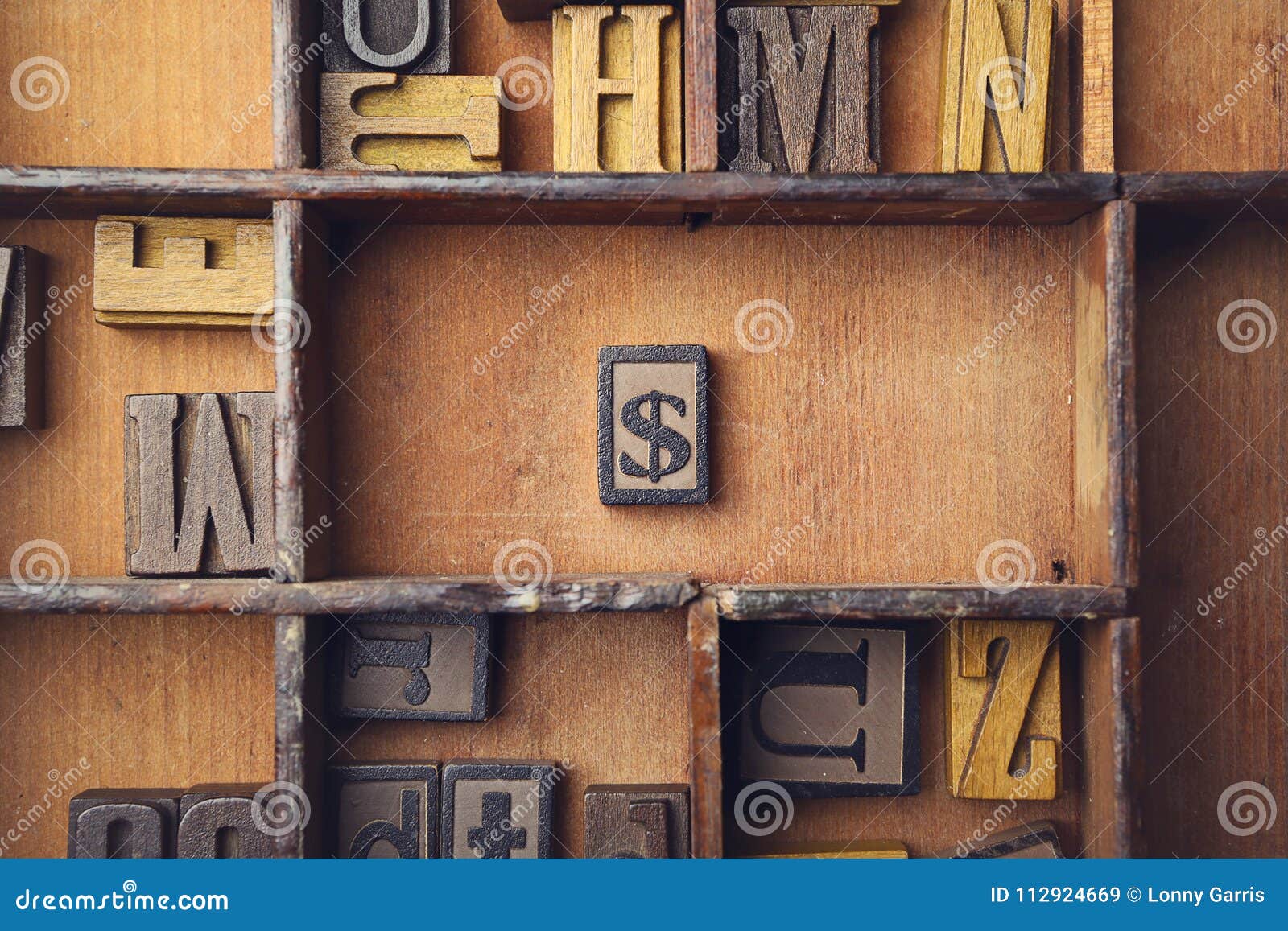 Dollar Sign with Wooden Typeset Stock Image - Image of experimental ...