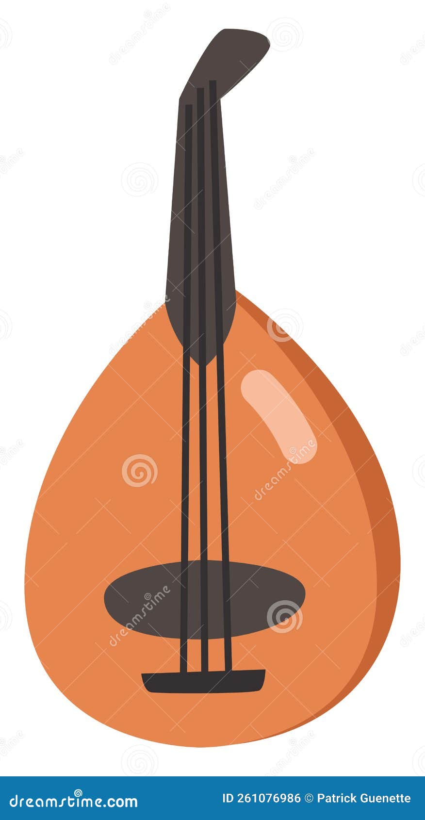 Wooden ud, icon stock vector. Illustration of arab, lute - 261076986