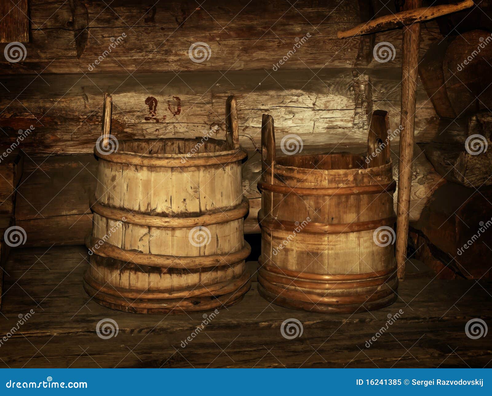 Wooden vats stock image. Image of reservoir, bathing - 16241385