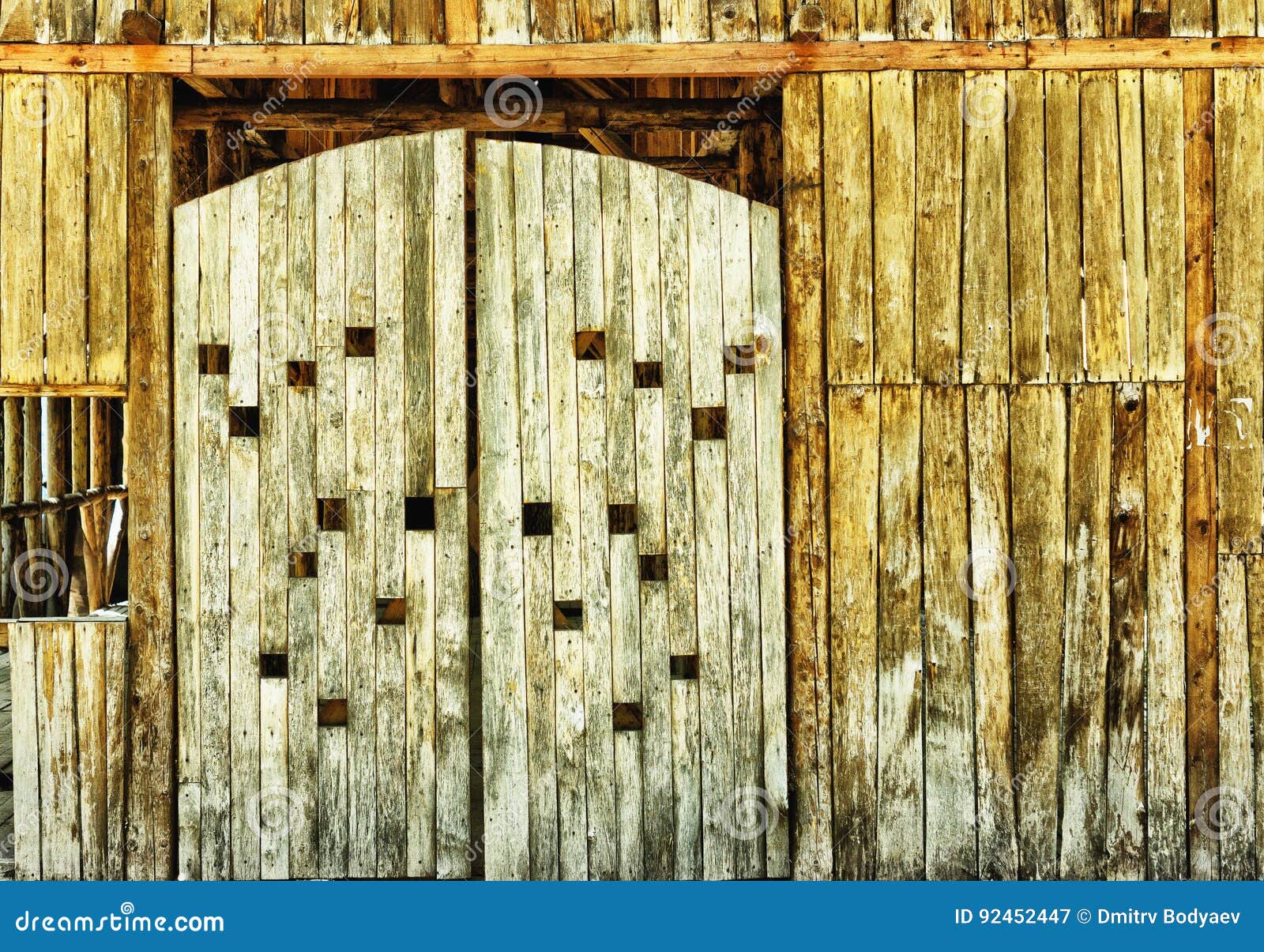 Wooden, very old barn gate stock image. Image of doors - 92452447