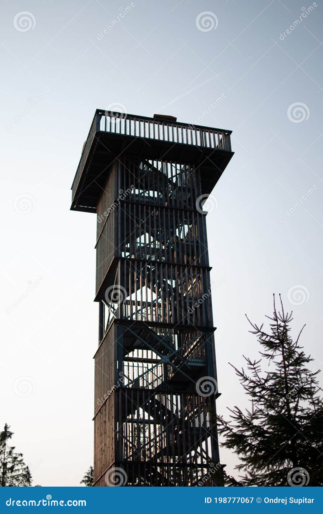 Wooden Viewpoint from Under View Stock Image - Image of landmark ...