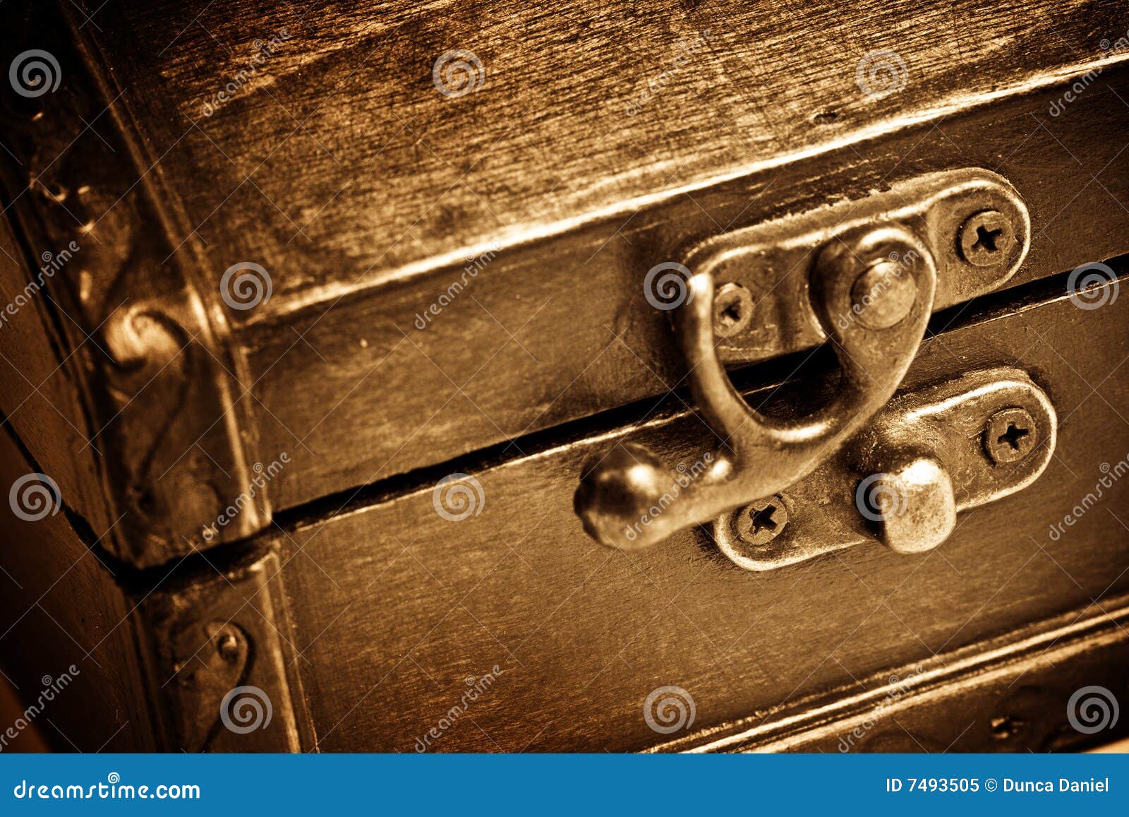 Wooden vintage chest stock image. Image of decorative - 7493505
