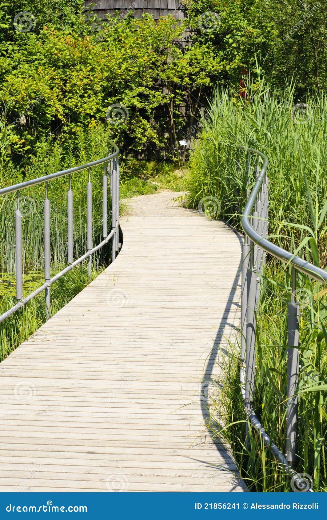 Wooden walking path stock image. Image of walkway, turn - 21856241