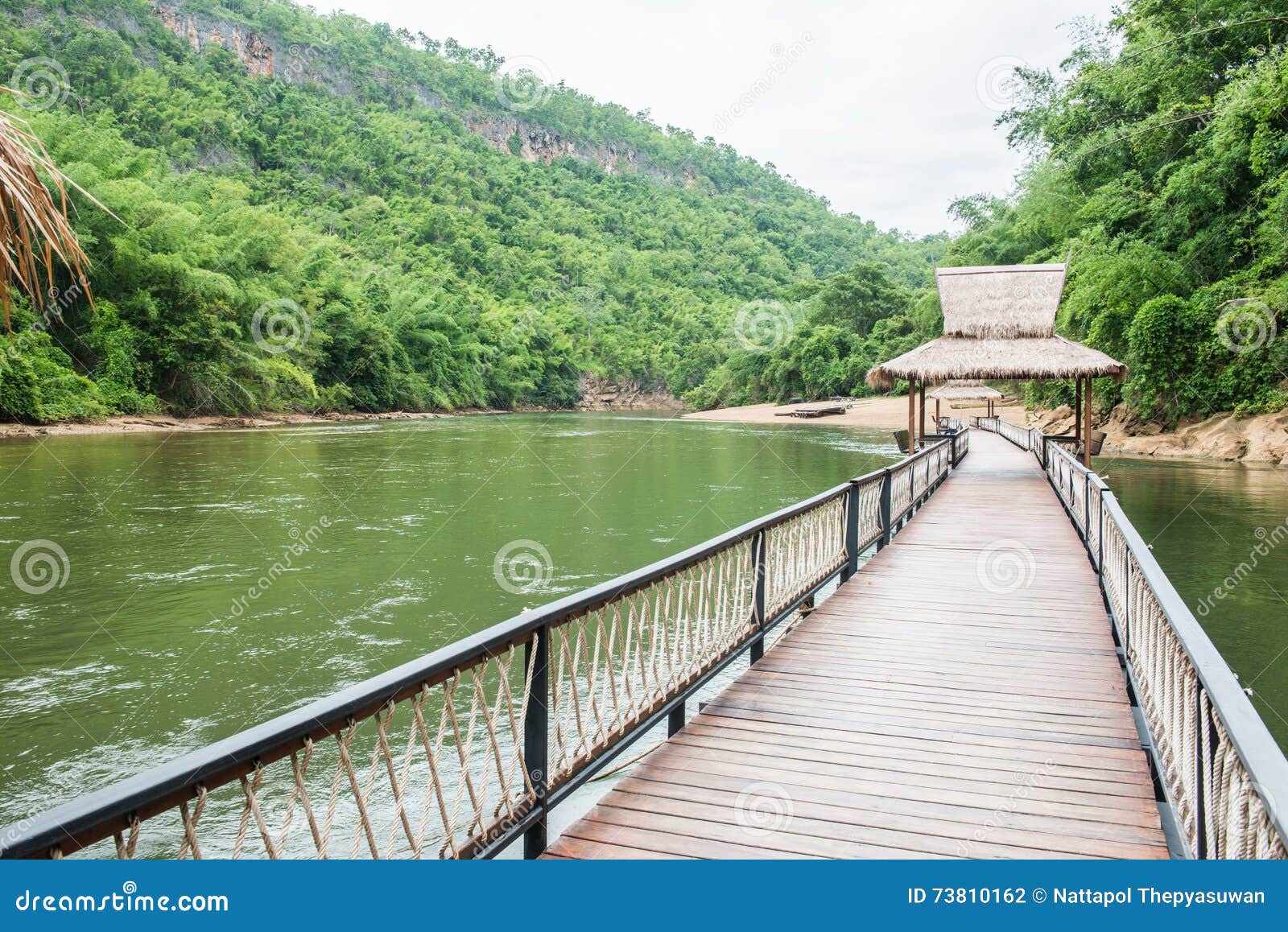 Wooden Walking Path Along the River Stock Photo - Image of coast ...