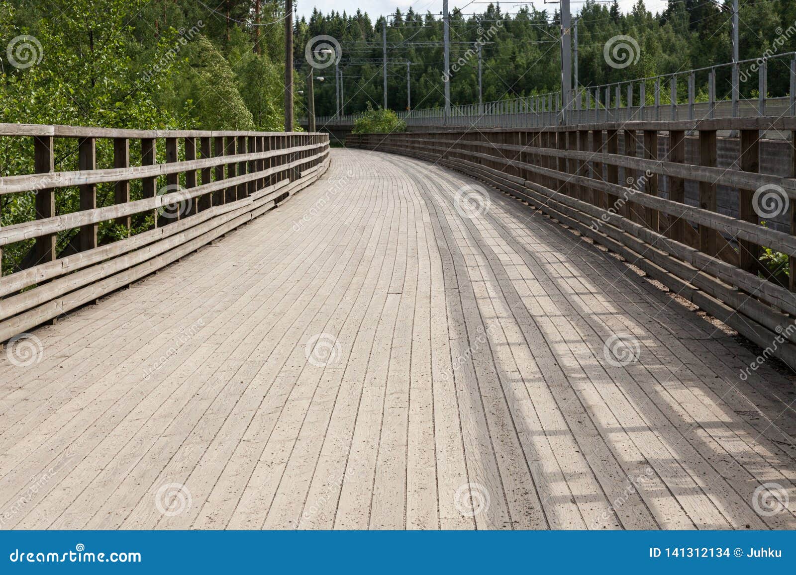 Wooden Walkway Bridge Outdoors Stock Photo - Image of walkway ...