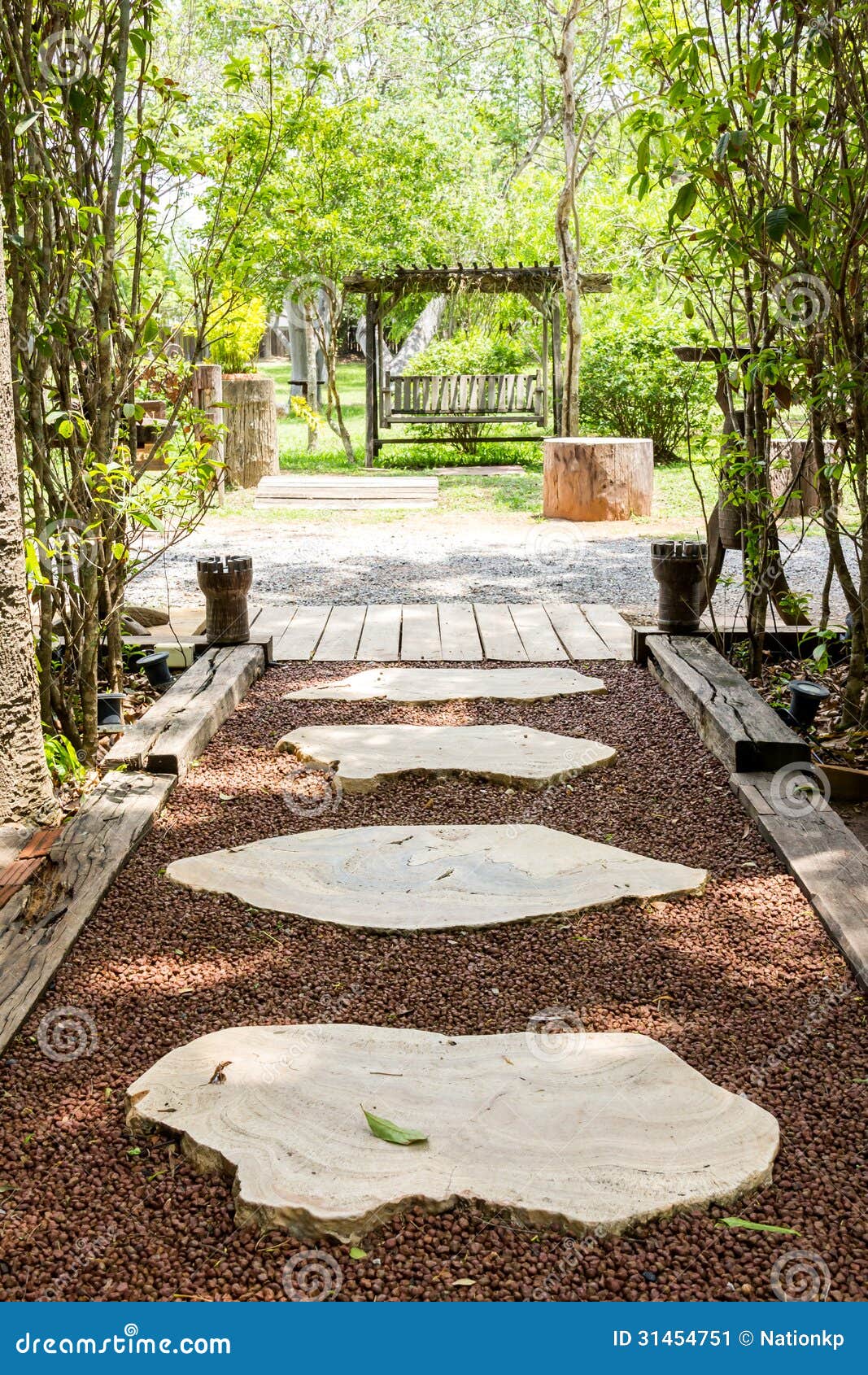 Wooden walkway stock image. Image of footpath, tree, rural - 31454751