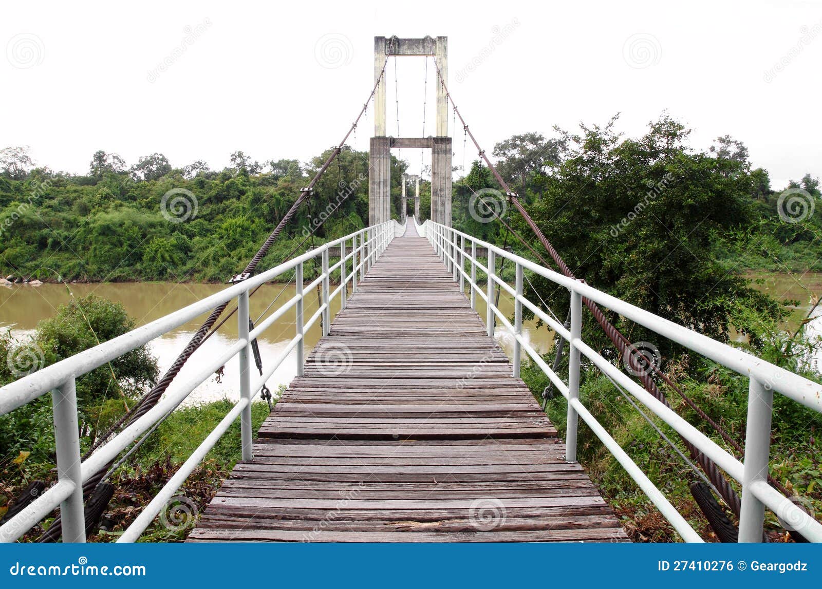 Wooden Walkway of the Rope Bridge Stock Photo - Image of exploration ...