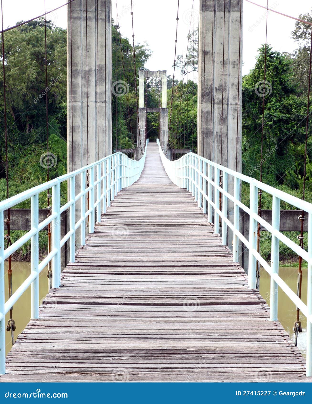 Wooden Walkway of the Rope Bridge Stock Image - Image of danger, rope ...