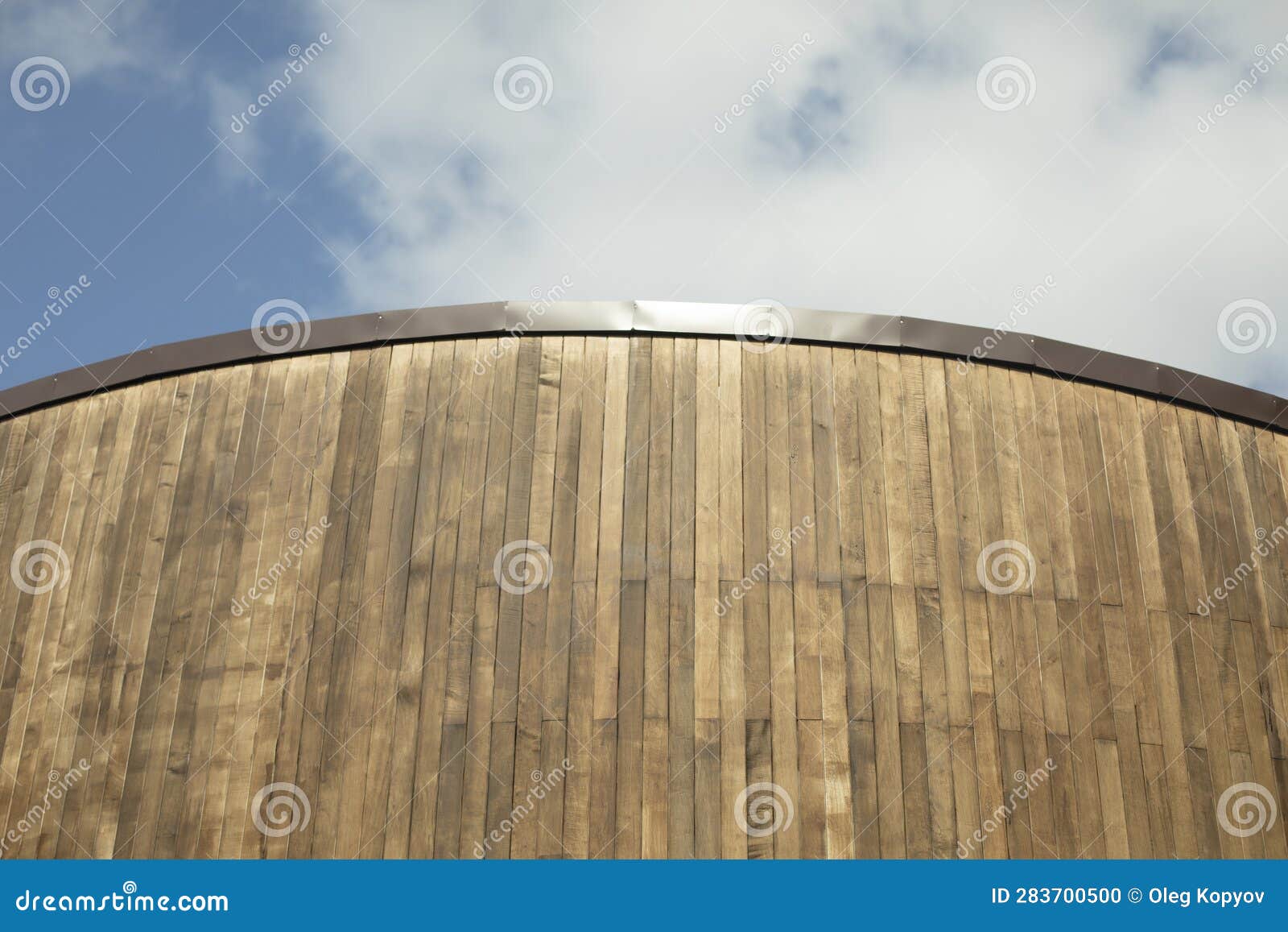 Wooden Wall of Modern Building. Details of Building Stock Photo - Image ...
