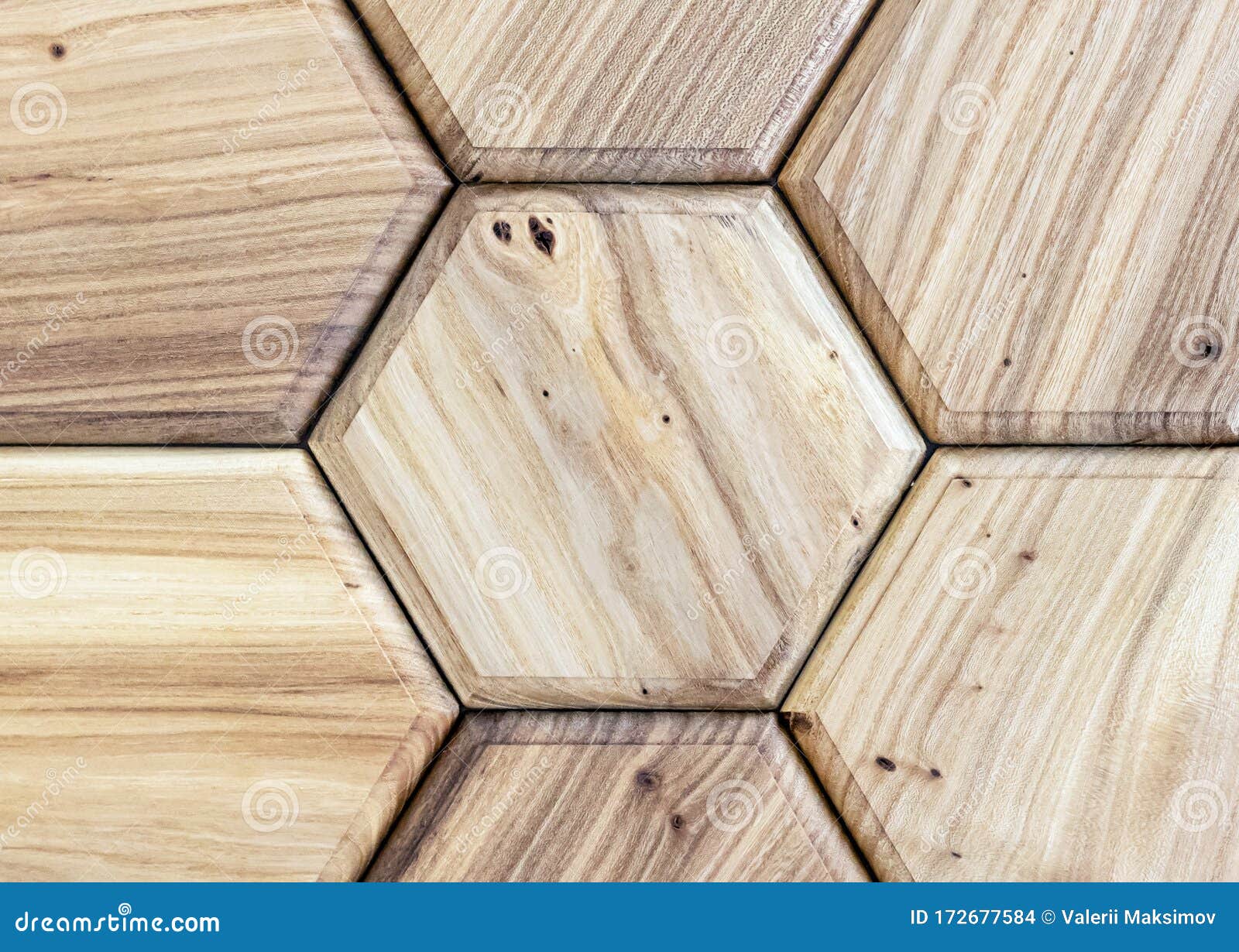 Wooden Wall Panel with 3D Effect. Panel from Volume Oak Honeycombs ...