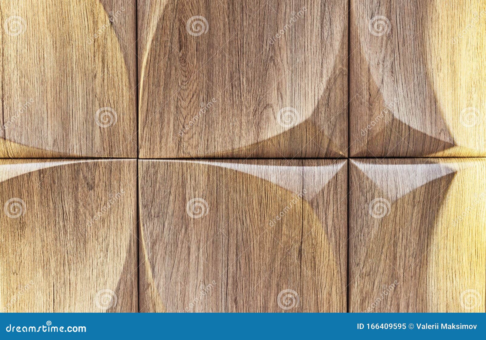 Wooden Wall Panel with 3D Effect. Volumetric Wooden Texture Stock Image ...