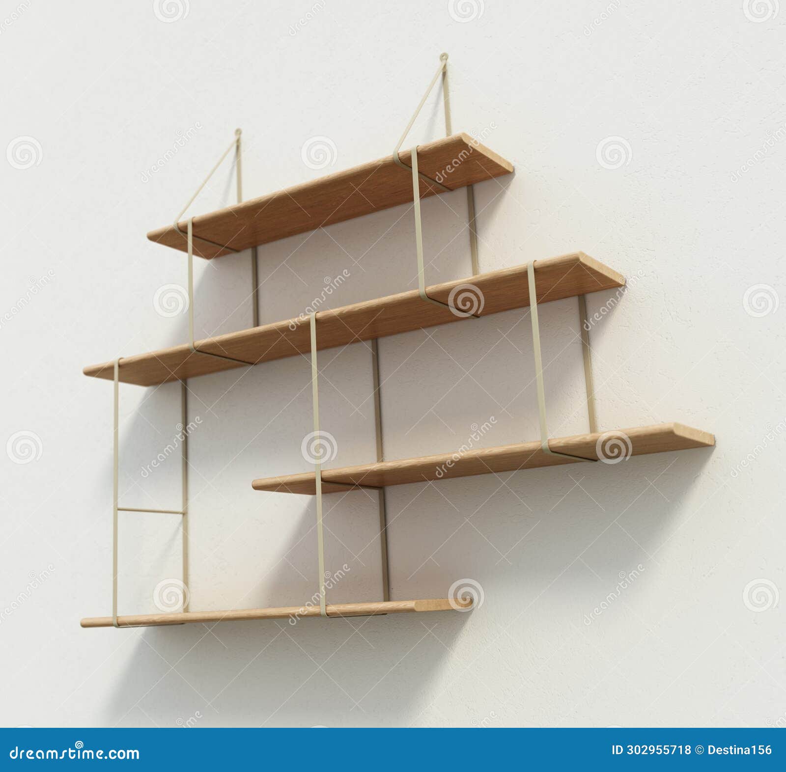 Wooden Wall Shelf 3D Illustration Stock Illustration - Illustration of ...