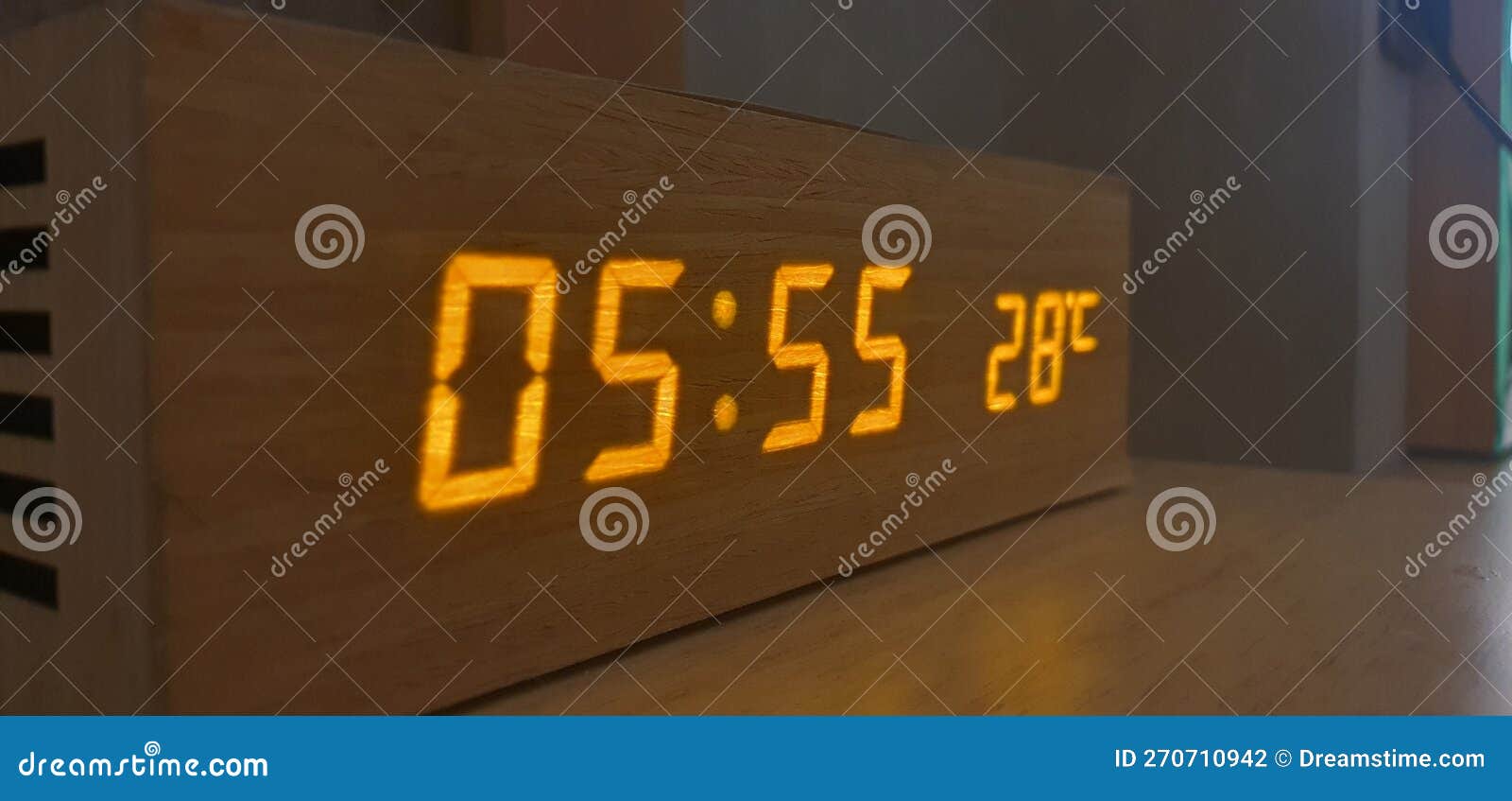 Wooden watch on the table stock photo. Image of advertising - 270710942