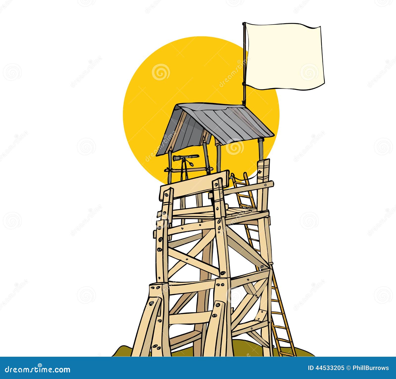Wooden watch tower stock vector. Illustration of prison - 44533205