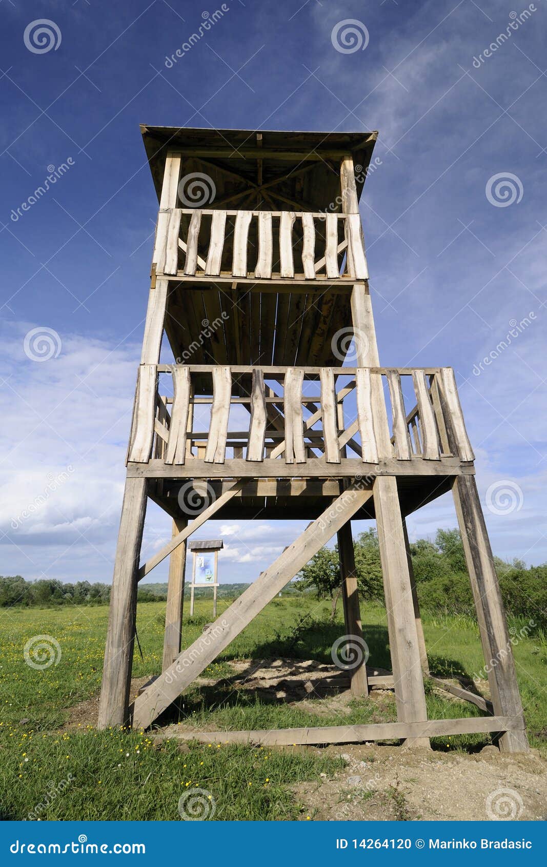 Wooden watchtower stock photo. Image of wooden, bush - 14264120