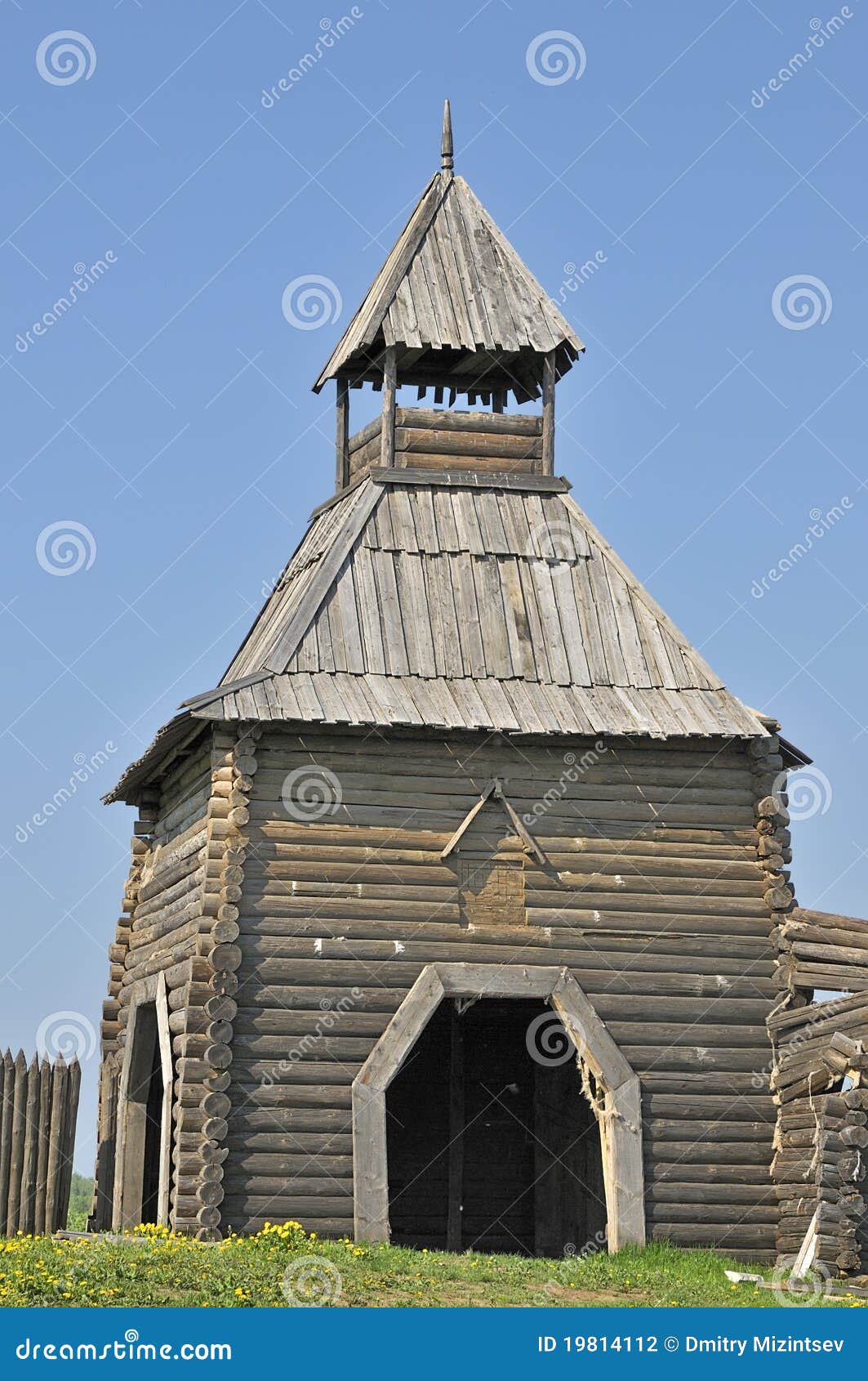 Wooden watchtower. stock photo. Image of architectural - 19814112
