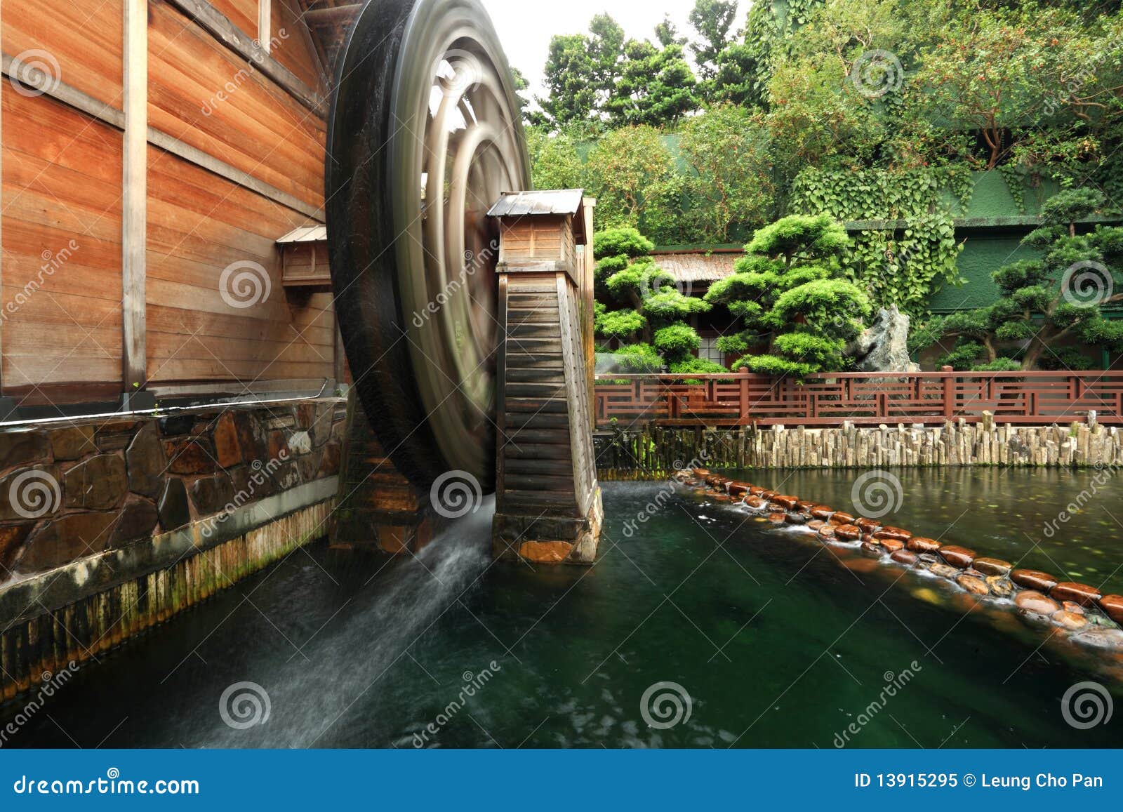 Wooden waterwheel stock image. Image of fish, agriculture - 13915295