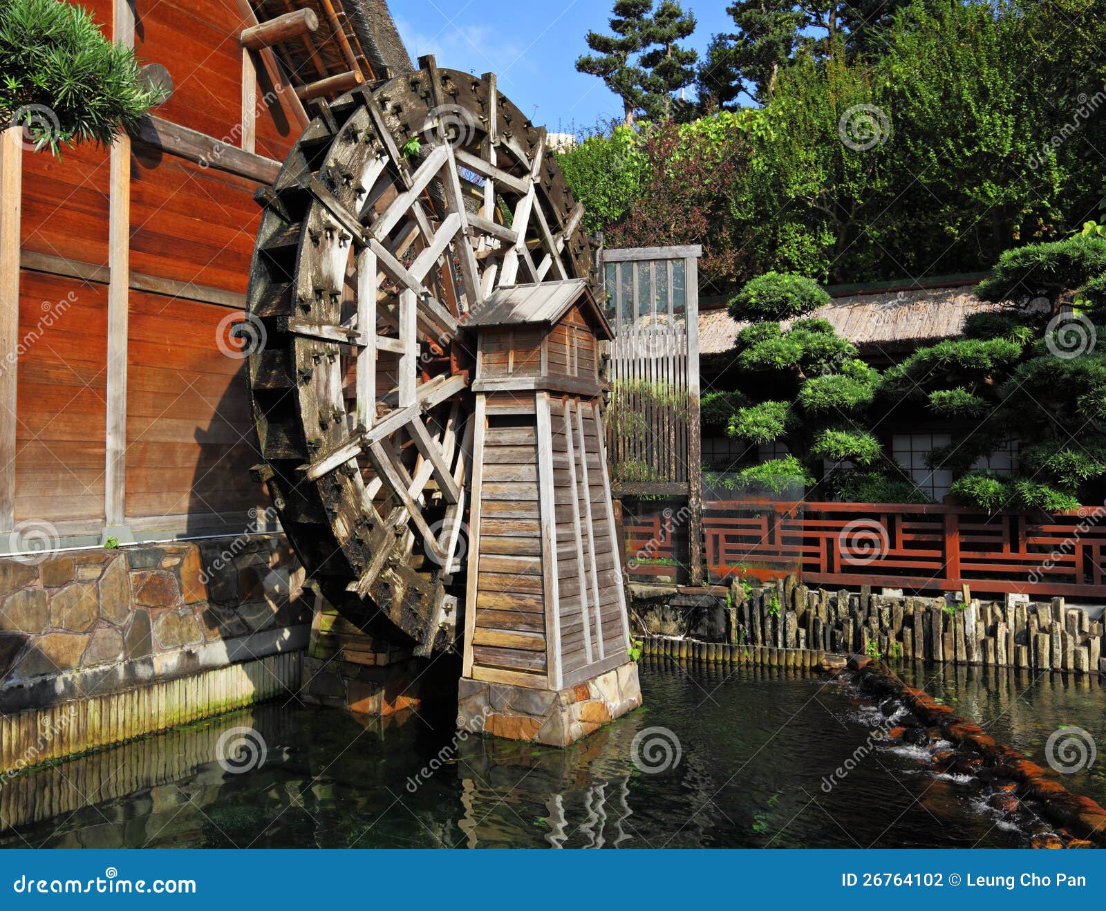 Wooden waterwheel stock photo. Image of mountain, garden - 26764102