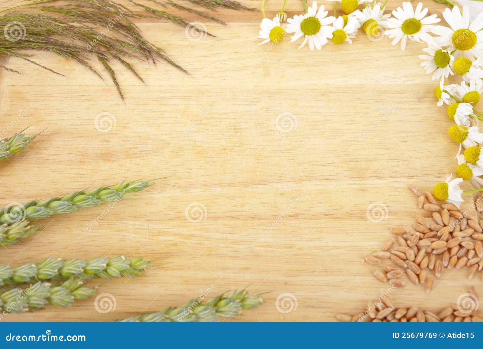 Wooden with wheat stock image. Image of studio, seed - 25679769