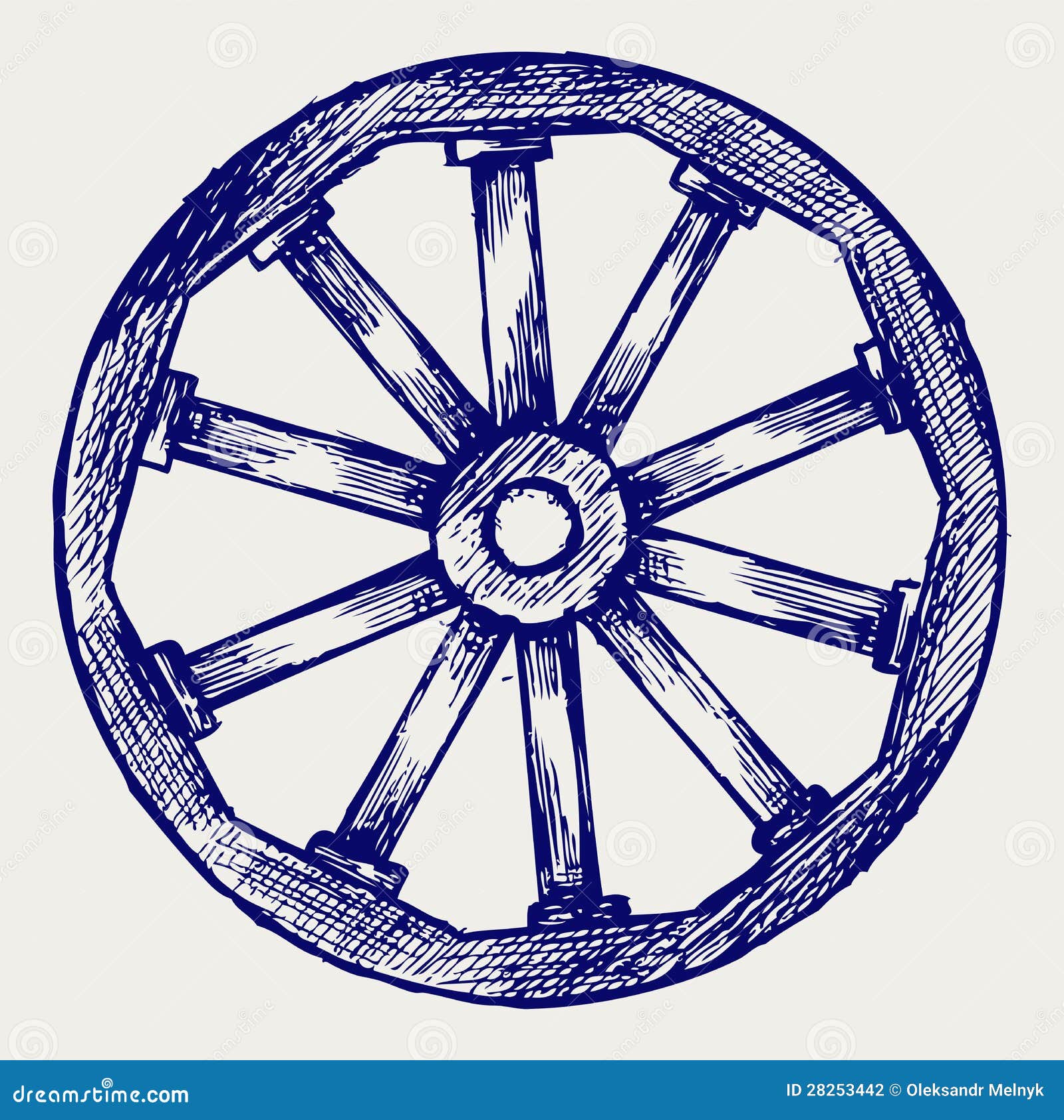 Wooden wheel stock vector. Illustration of grunge, antique - 28253442
