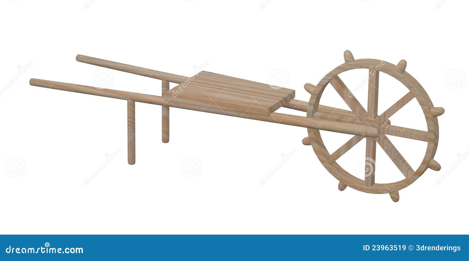 Wooden Wheel Barrow (farming) Stock Illustration - Illustration of ...