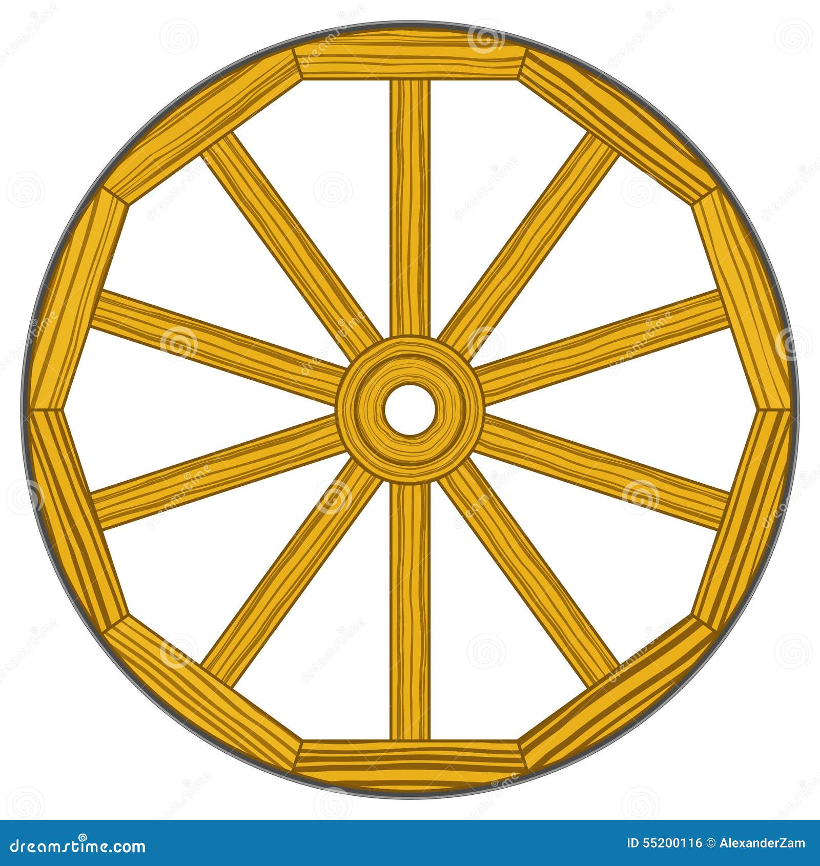 Wooden wheel stock vector. Illustration of outmoded, vintage - 55200116