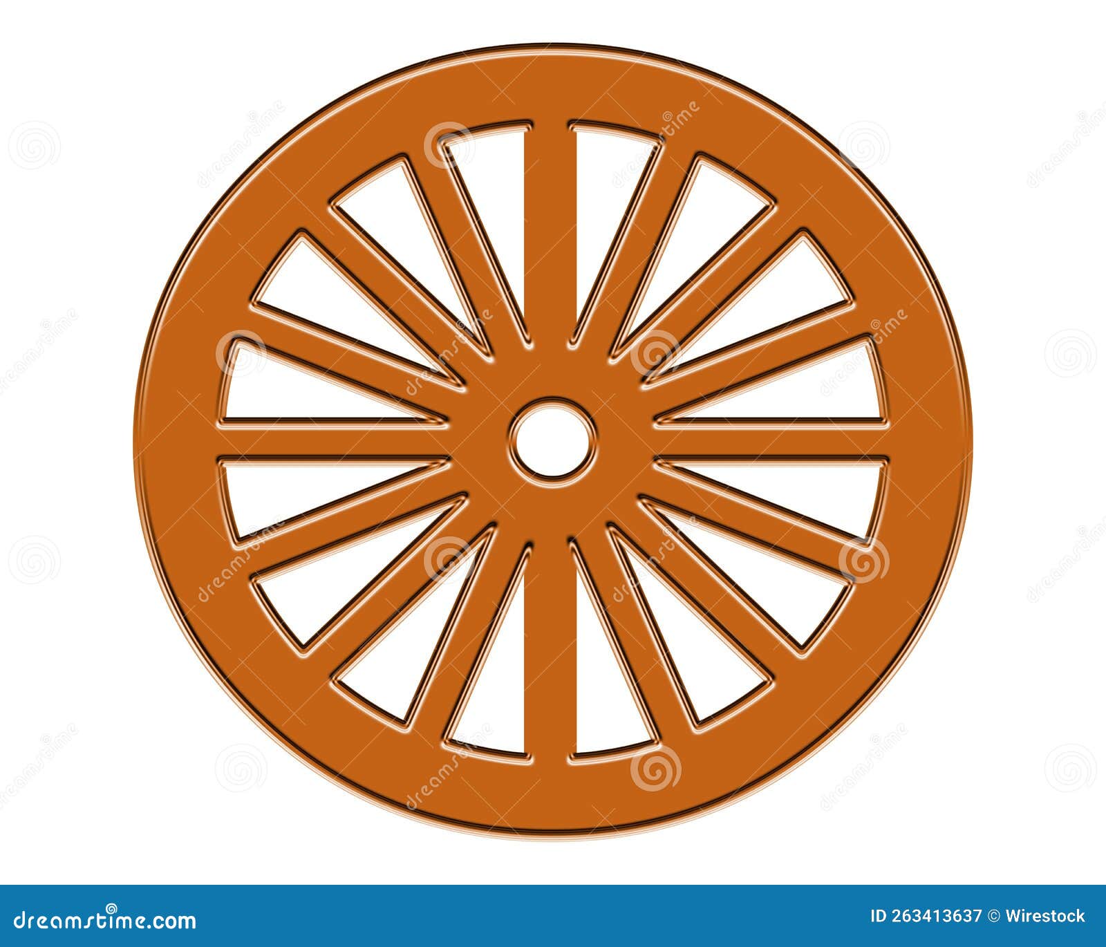 Wooden Wheel Isolated on Plain White Background Stock Illustration ...