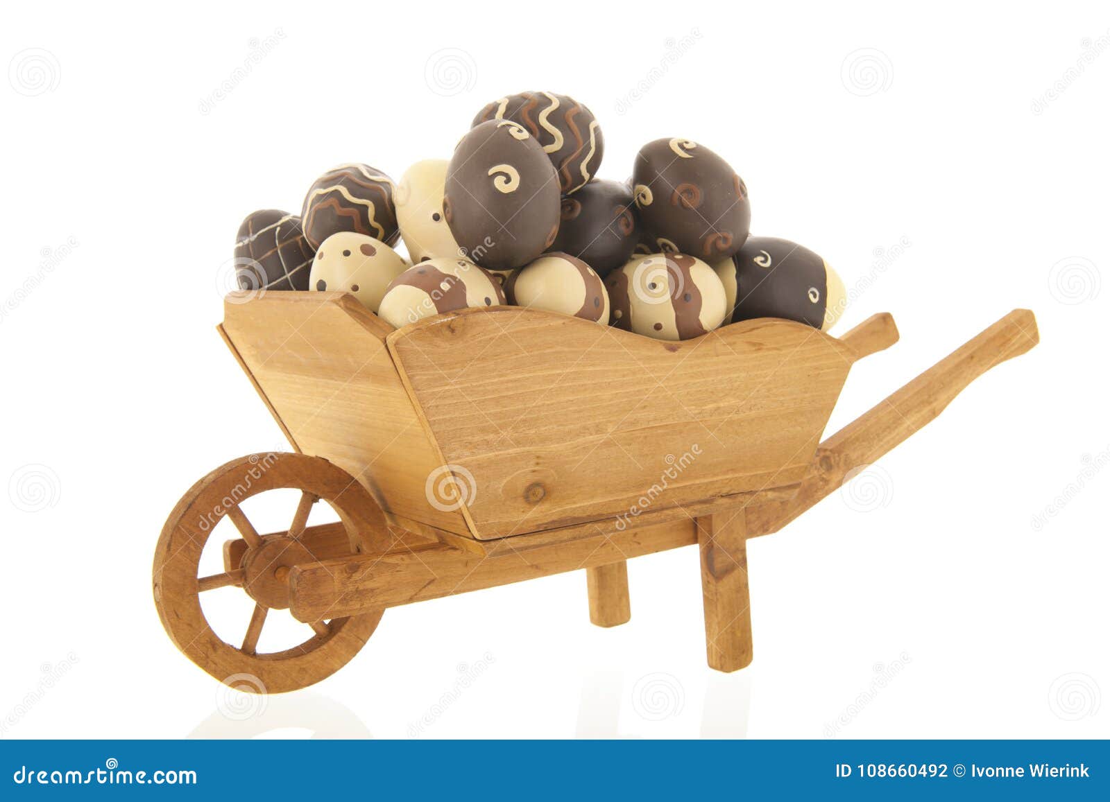 Wheelbarrow Full Easter Eggs Stock Photo - Image of barrow, white ...