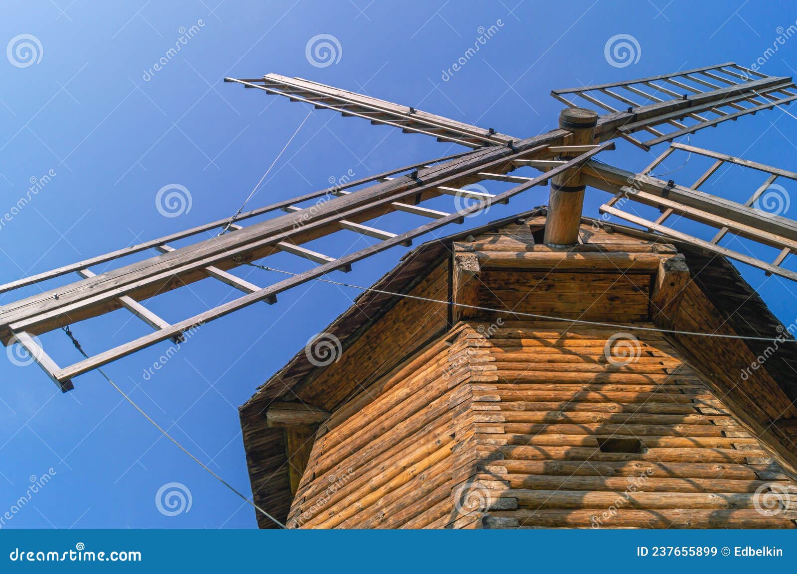 Wooden Windmill for Grinding Flour Stock Image - Image of russian ...