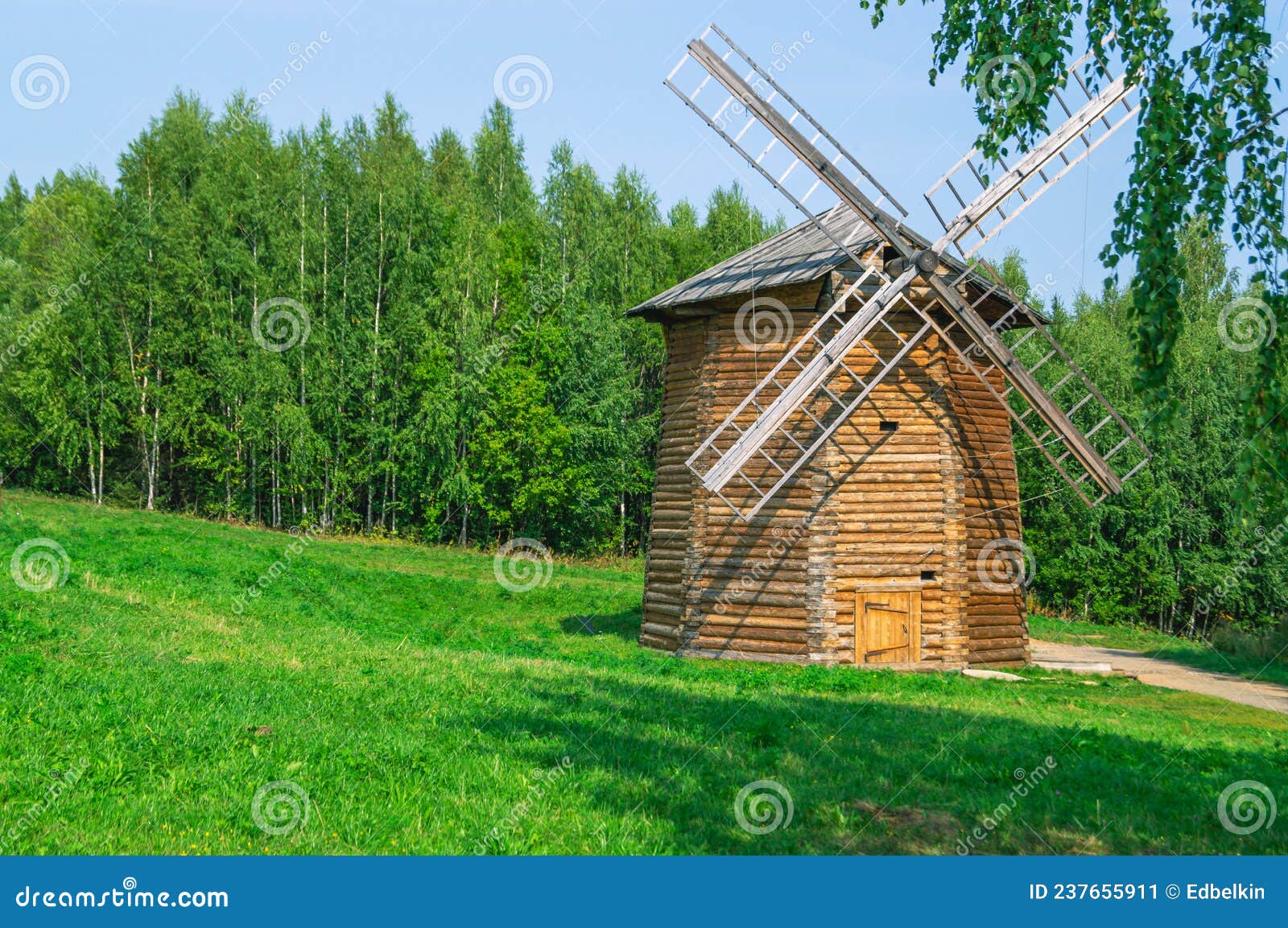 Wooden Windmill for Grinding Flour Stock Image - Image of wheat, mill ...