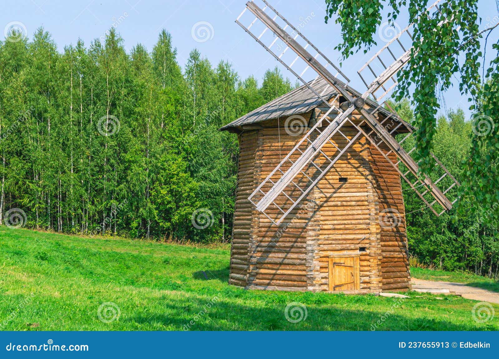 Wooden Windmill for Grinding Flour Stock Image - Image of russian, mill ...