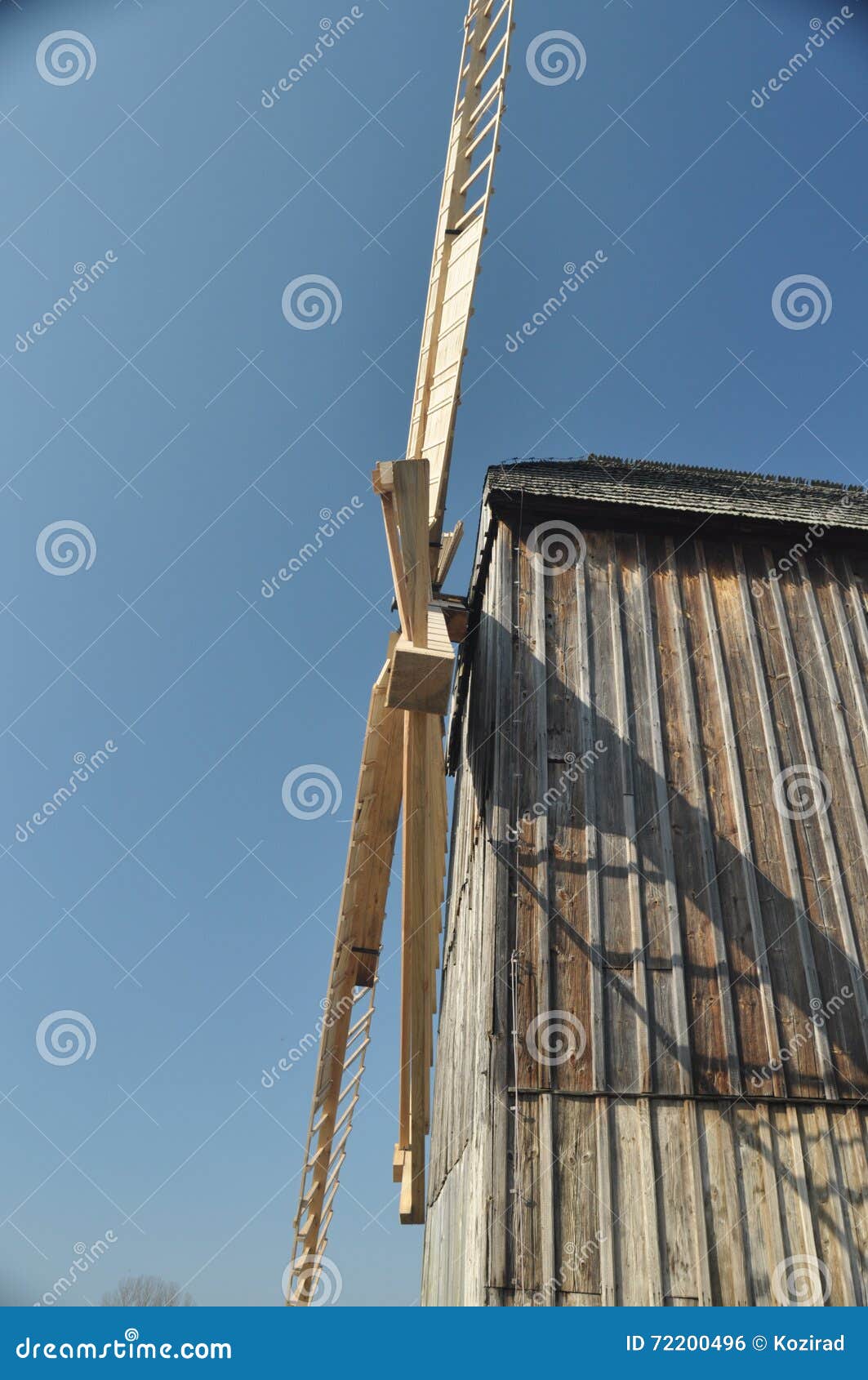 Wooden windmill. Monument stock photo. Image of board - 72200496