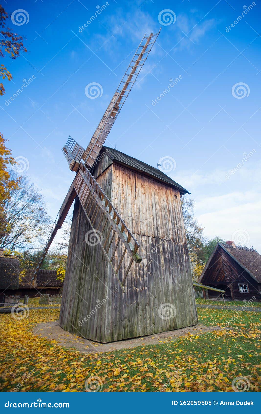 Windmill in Skansen in Torun, Poland Stock Image - Image of building ...