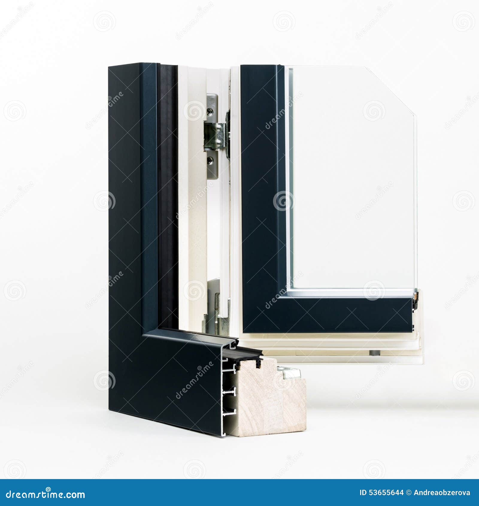 Wooden Window with Aluminium Wrap Sample, Stock Photo - Image of ...