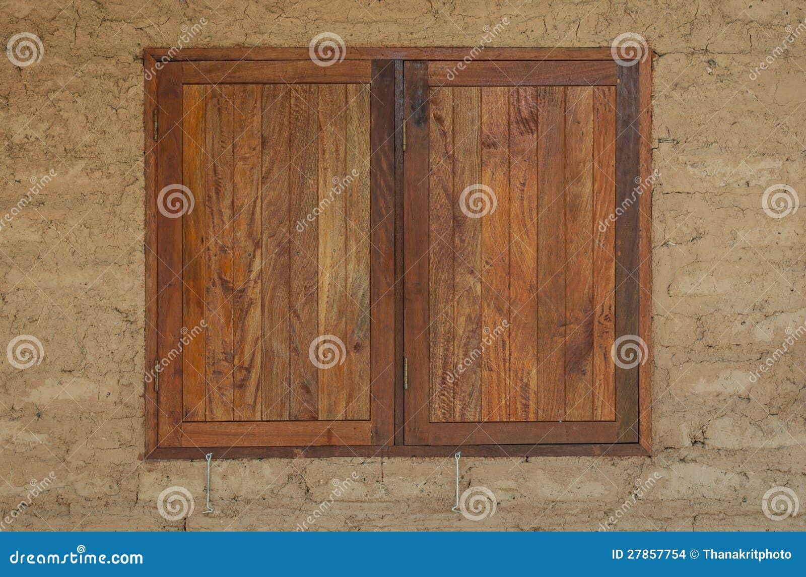 The Wooden Window of a Clay House Stock Photo - Image of coat, fall ...