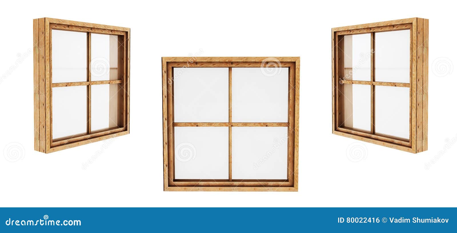 Wooden Window Closed View From Inside Isolated On White Background 3d ...