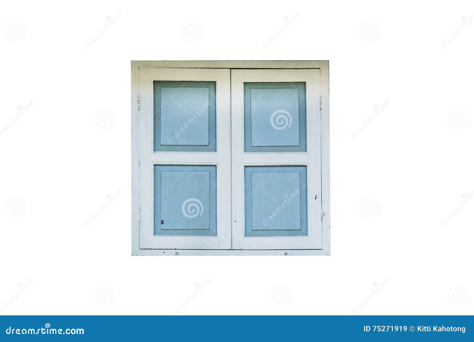 Wooden Window Closed on White Background Stock Image - Image of ...