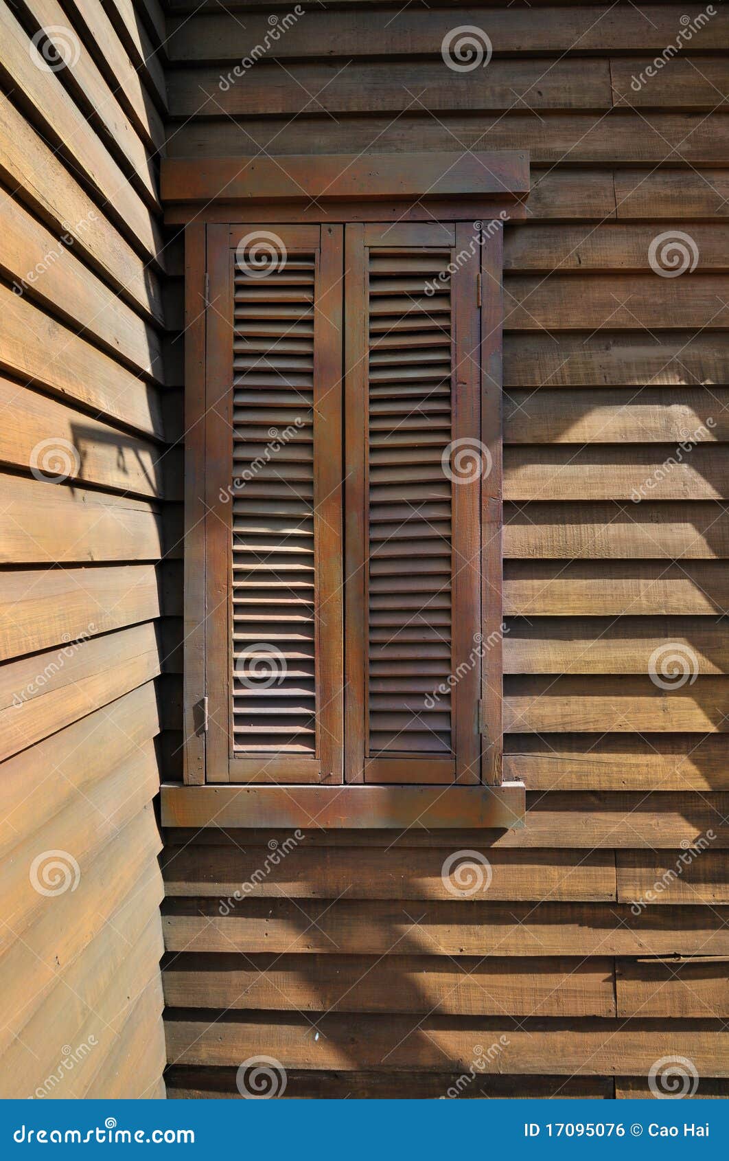 Wooden window at corner stock photo. Image of harmonious - 17095076
