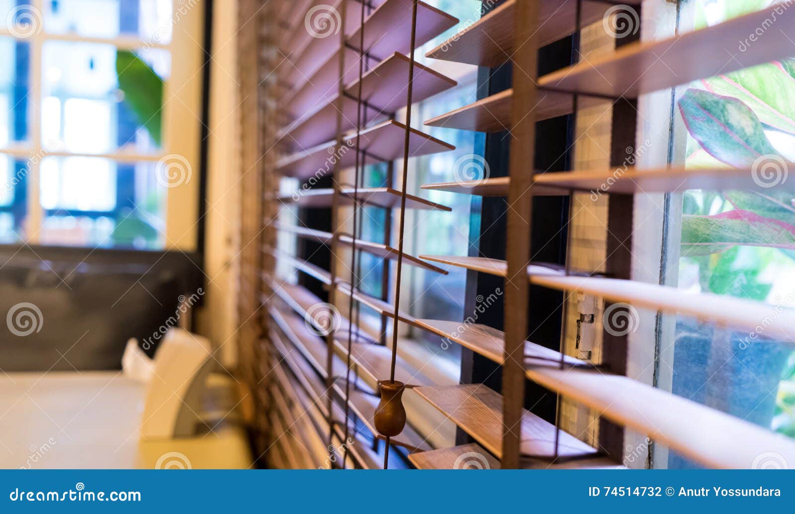 Wooden Window Curtain Shutter Stock Photo - Image of shutter, sunny ...