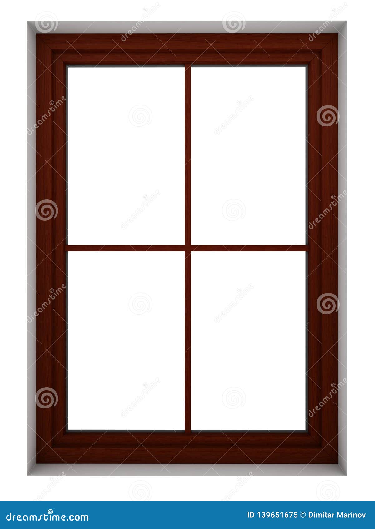 Wooden window frame stock illustration. Illustration of wooden - 139651675